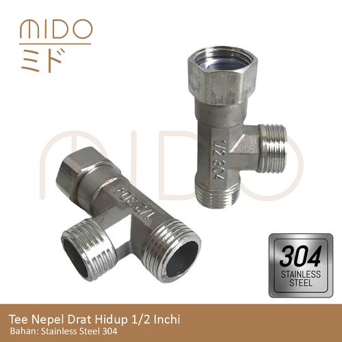 Jual Nepel T Stainless 1/2 / T Shower / Tee Shower Kran / Tee Nepel ...