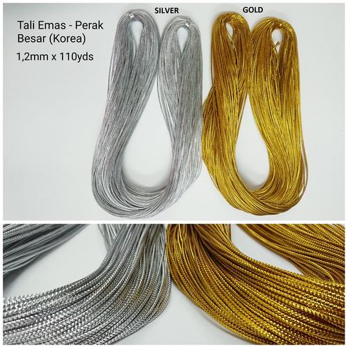 Jual Tali Emas Perak Korea Besar Gold Silver Twine 1,2mm x 110yd per 1 ...