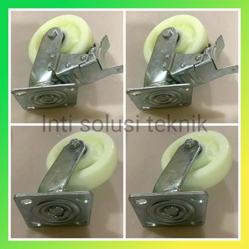 Jual roda nilon 6 inch set heavy duty ( 2rem 2hidup ) buat troli ...