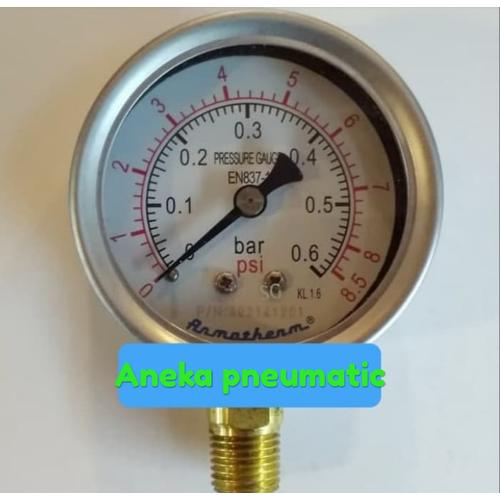 Jual Pressure Gauge Model Raket SS Brass 2 1/2" (60 mm) x 0.6Bar Armatherm - Jakarta Barat ...