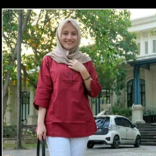 Jual Atasan wanita Atasan Airin / blouse wanita / Blus wanita - maroon, M - Kab. Bandung - Asyfa ...