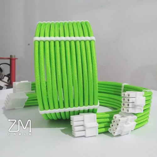 Jual Custom Sleeve Extension PSU Cable Kit - Green - 4 Pin CPU - Kota ...