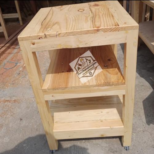 Jual meja dorong kayu serbaguna roda kecil Kayu jati Belanda. - Kab ...