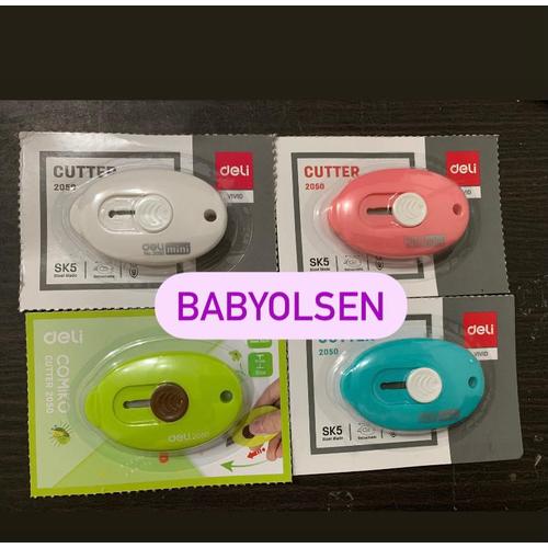 Jual CUTTER MEREK DELI/PISAU KECIL CUTTER MINI OVAL DELI - HIJAU TOSCA ...