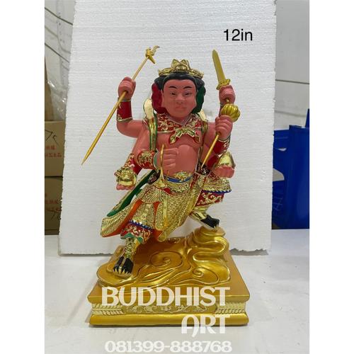 Jual Patung Dewa Naca Nacha Nezha locia lo cia 3 muka kayu 12 inch ...