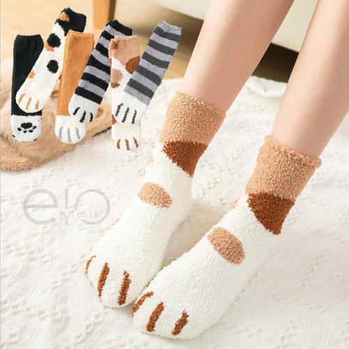 Jual Kaos Kaki Lucu Bulu Tebal Tema Kucing dgn Cat Paw Telapak Kucing ...