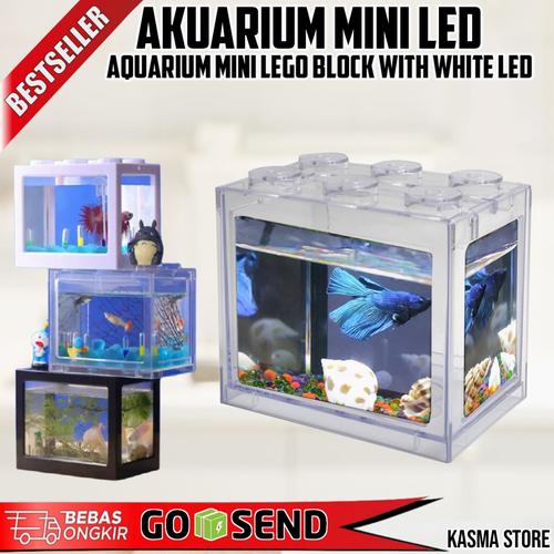 Jual Aquarium Ikan Cupang Tempat Ikan Hias Mini Aquarium LEGO LED ...