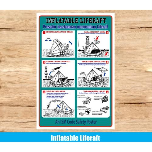 Jual Sticker Poster INFLATABLE LIFERAFT safety sign Imo warning ...