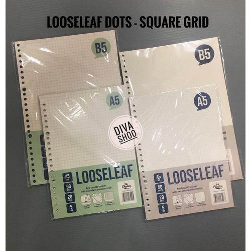 Jual Looseleaf Dots - Looseleaf Square Grid B5 / A5 ISI 50 lembar ...