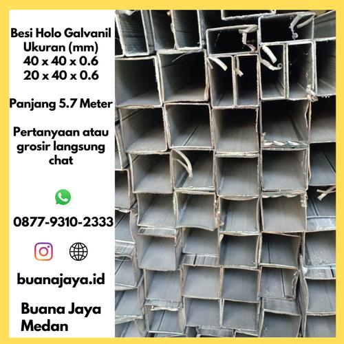 Jual Besi Holo Hollow 20x40 40x40 0.6 mm Panjang 5.7 Meter Galvanil ...
