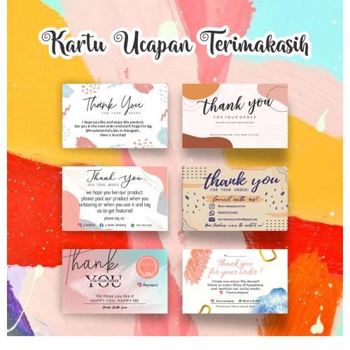 Promo THANK YOU CARD KARTU UCAPAN TERIMAKASIH FREE TAMPLATE DESIGN -9x5 ...