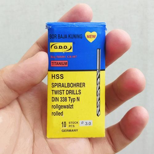 Jual (1 PAK ISI 10 PCS) Mata Bor Besi Baja Kuning 3mm Bor Kuning 3 mm ...