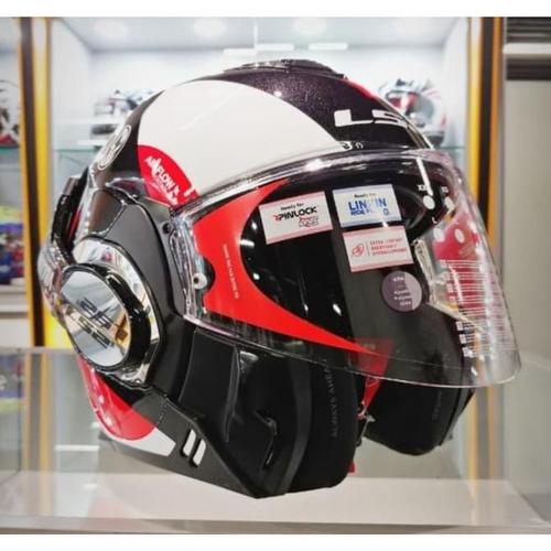 Jual Ls2 Ff399 Valiant White Black Red | Modular | Helm Motor | Nolan ...