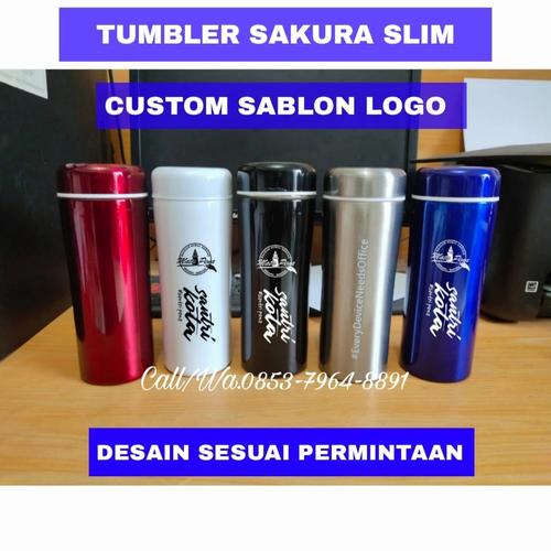 Jual Tumbler botol sakura keramik termos promosi custom logo - Jakarta ...