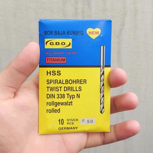 Jual (1 PAK ISI 10 PCS) Mata Bor Besi Baja Kuning 5mm Bor Kuning 5 mm ...
