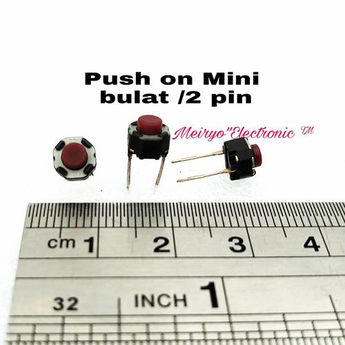 Jual Push Button Tact switch 2 Pin ( Push,On, Mini / Bulet Merah ...