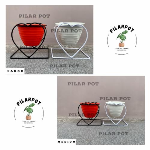 Jual standing pot bunga love | rak pot bunga love - standing besi ...