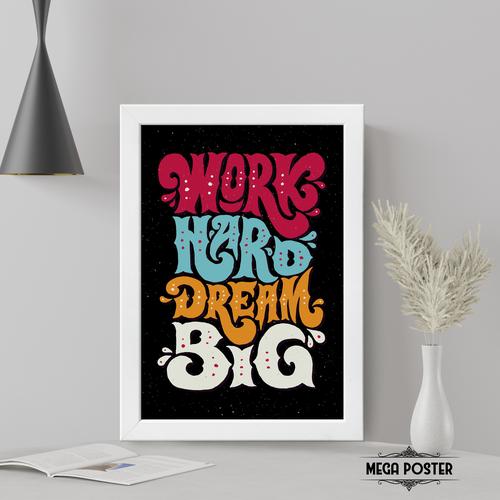 Jual Dekorasi Ruangan - Poster Inspiratif - WORK HARD - Hiasan Dinding ...