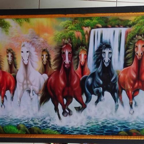 Jual lukisan cetak kuda 8 hoky keberuntungan plus bingkai tinggal ...