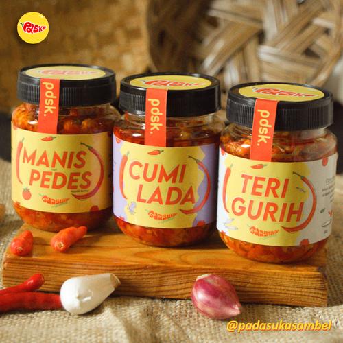 Jual PAKET PROMO MURAH 3 BOTOL SAMBAL CUMI SAMBEL TERI SAMBAL MANIS ...