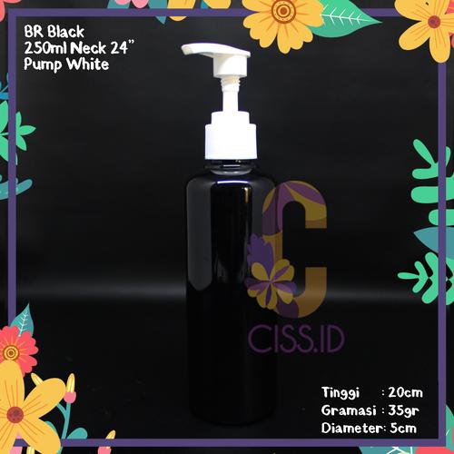 Jual BOTOL PLASTIK BR 250ML HITAM PUMP PUTIH HAND SANITIZER HANDSOAP ...