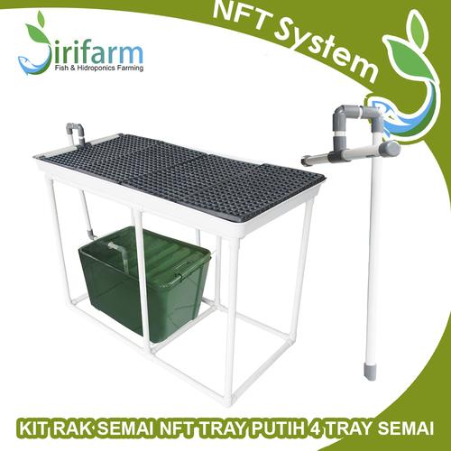Jual Paket kit RAK SEMAI NFT TRAY PUTIH 4 TRAY SEMAI 800 Lubang tanam ...