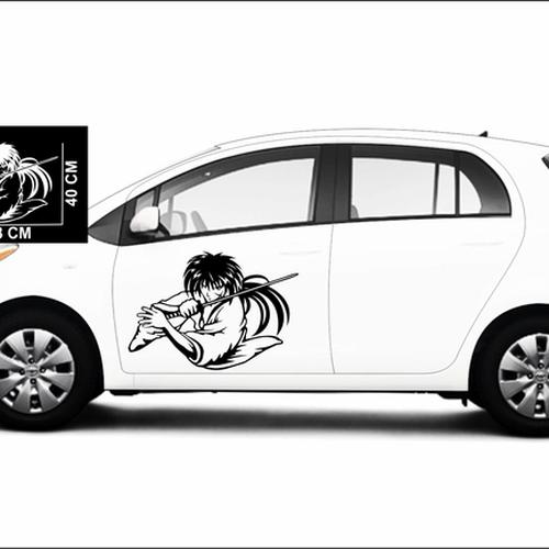 Jual CUTTING STICKER MOBIL STICKER PINTU ANIME SAMURAI X HITOKIRI ...