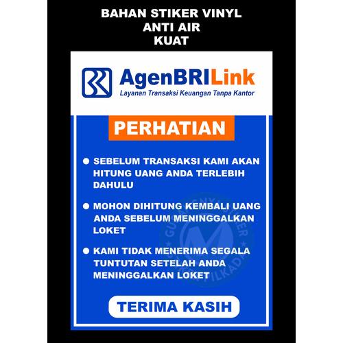 Jual STIKER AGEN BRI LINK UKURAN A4 - 15x20cm - Kota Tangerang Selatan ...