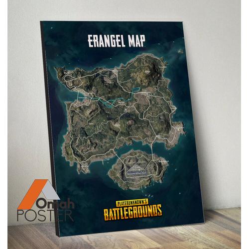 Jual Hiasan Dinding - Poster Kayu - Poster MAP ERANGEL PUBG - Kab ...