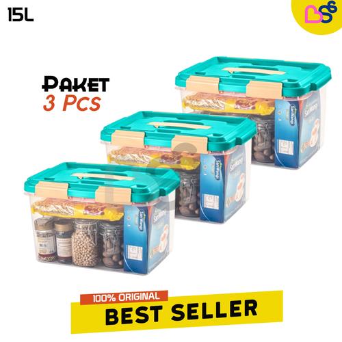 Jual BOX CONTAINER EZY 15 LITER / KONTAINER BOX / KOTAK PENYIMPANAN ISI 3 - Kota Depok - BERKAH ...