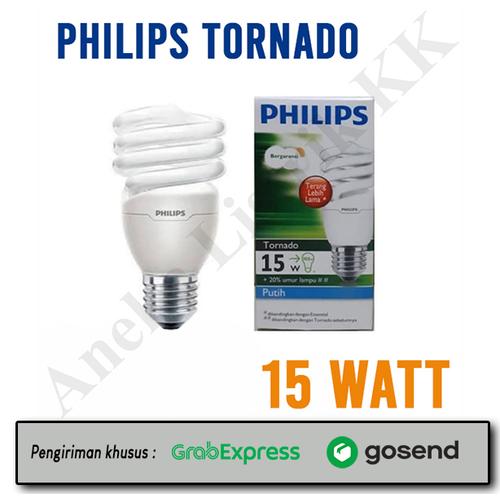 Jual PHILIPS TORNADO 15W PUTIH 6500K E27 SPIRAL 15 W Watt 15Watt BERGARANSI - Jakarta Pusat ...