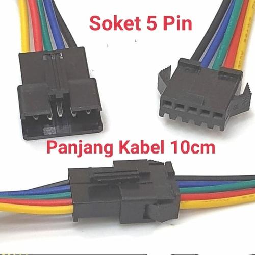 Jual Soket 5 Pin Terminal Kabel Male Female 5 PIN - 5 Kabel - Kab ...