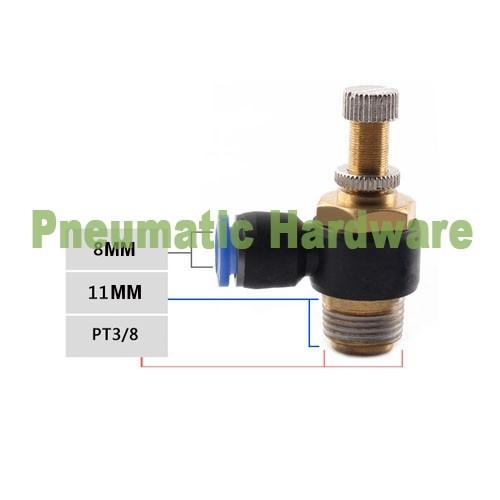 Jual 8mm 3/8 " Fitting pneumatic Flow Speed Control Valve Controller ...