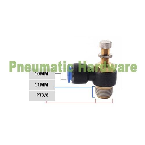 Jual 10mm 3/8 " Fitting pneumatic Flow Speed Control Valve Controller ...