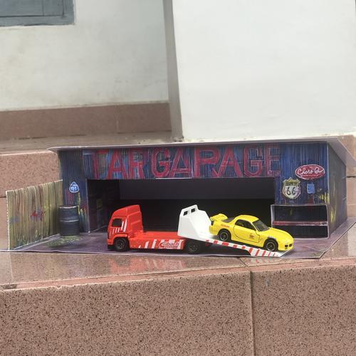 Jual Diorama garage papercraft bengkel vintage 66 skala 64 hotwheels ...