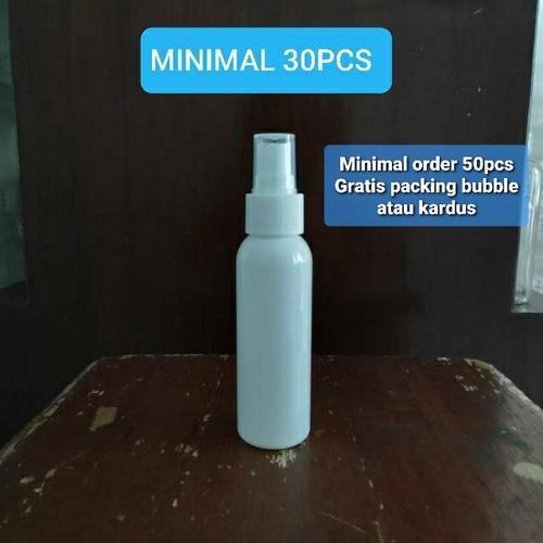Jual botol spray 100ml putih dop susu / botol plastik boston round 100 ...