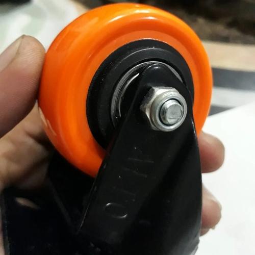 Jual Roda Nylon 2 Inch Orange Doubel Bearing Hidup - Roda 2 inch ...