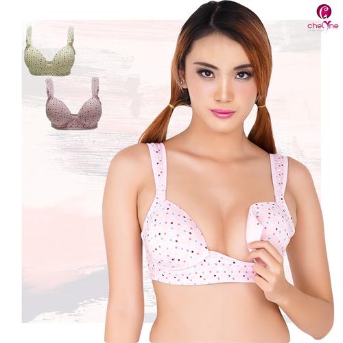 Promo Chelyne BH Menyusui 6006 dan 6007 Busa Tanpa Kawat - Maternity Nursing - 6006-PolkaPink ...