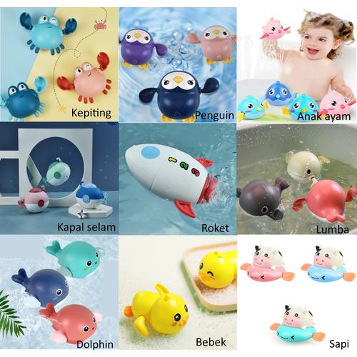 Jual Mainan mandi anak kepiting berenang, penguin ikan,mainan bebek ...