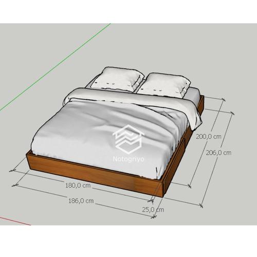 Jual Bed Dipan tempat tidur kayu jati minimalis 2 laci ukuran 180x200 ...