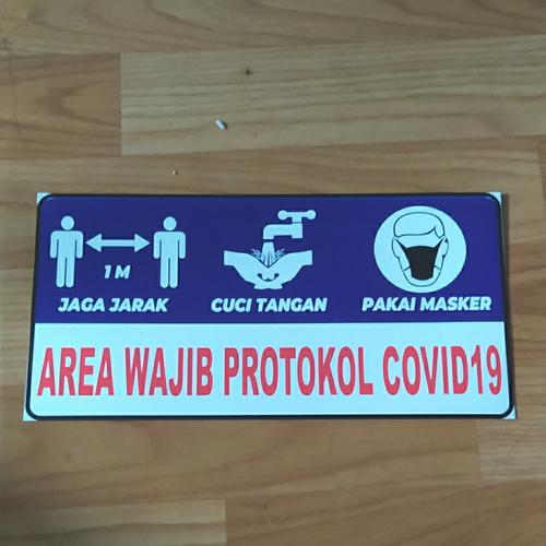 Jual Stiker Vinyl Area Wajib Protokol COVID 19 Safety Sign K3 - 20x40cm ...