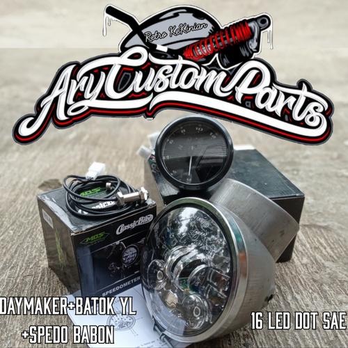 Jual Daymaker 16 led 5,75 inch set Batok lampu YL bisa cb 100 racing gl ...
