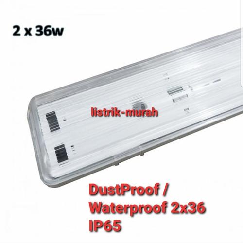 Jual Kap TL Dustproof Waterproof IP65 2x36 Rumah Lampu Outdoor T8 120cm ...