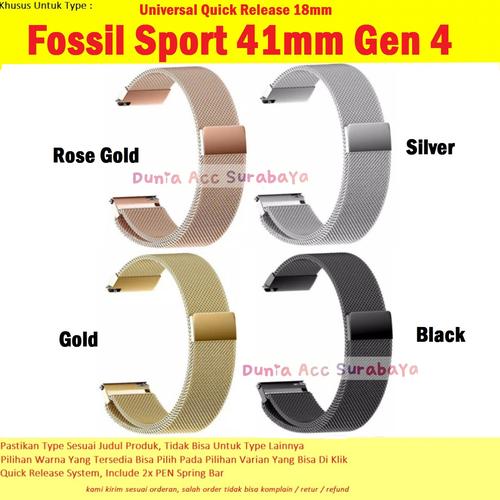 Jual Strap Magnet Universal Quick Release 18mm Fossil Sport Gen 4 41mm ...