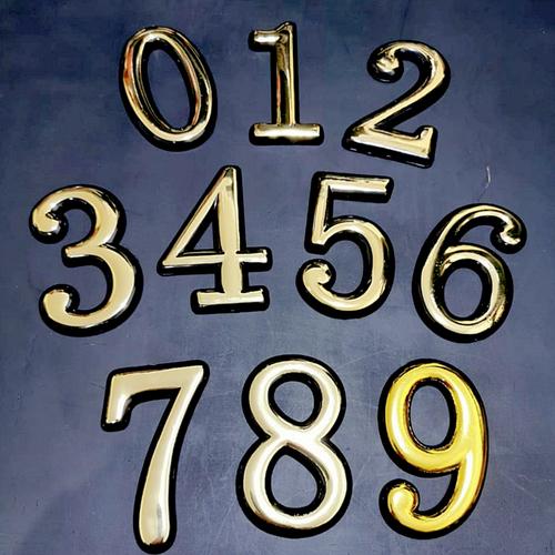 Jual EMBLEM HURUF ANGKA STIKER PLASTIK PVC MILAN EMAS PINTU TEMBOK ...