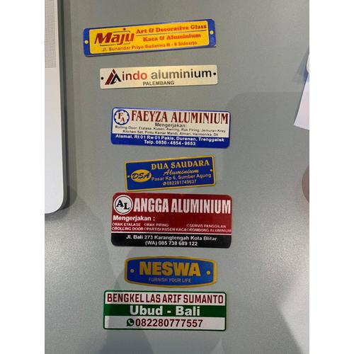Jual LABEL NAMA PLAT BESI ALUMINIUM CUSTOM DESIGN UKURAN ETCHING DOUBLE ...