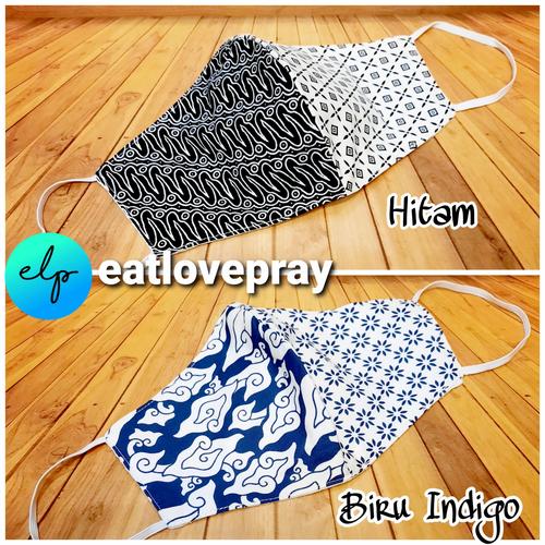 Promo MASKER KAIN SRITEX 3ply Motif BATIK - Biru - Kota Surabaya ...