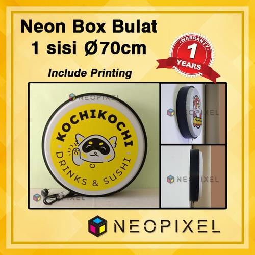 Jual NEON BOX BULAT 1 SISI DIAMETER 70 CM LIGHT BOX BULAT PLUS PRINTING ...