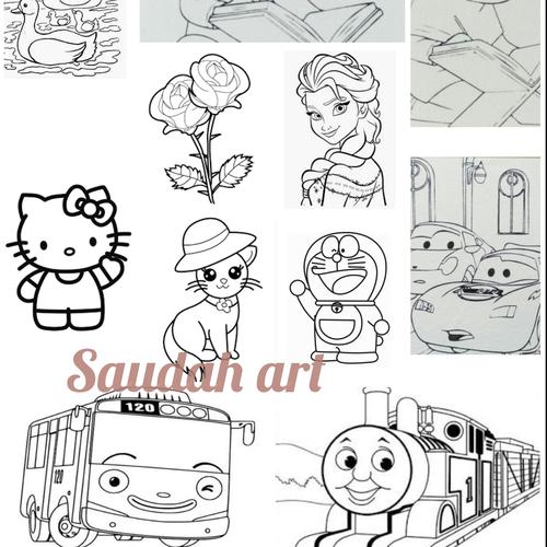 Jual Kanvas Lukis Sketsa 20x20 - frozen - Jakarta Selatan - Saudah Art ...