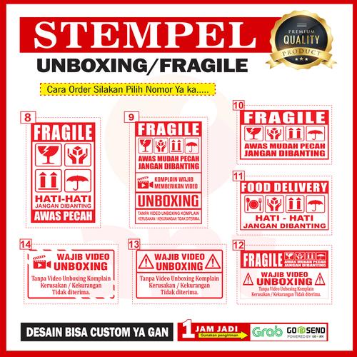 Jual Stempel Unboxing|Fragile|Stempel Flash Otomatis Warna Custom - 6 ...
